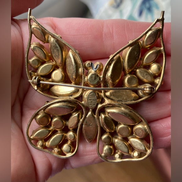 Regency. | Jewelry | Vintage Regency Butterfly Rhinestone Brooch | Poshmark
